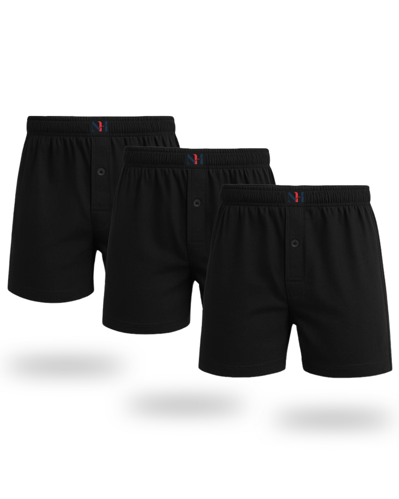 (Pack of 3) Men's Black Boxer Shorts – Noorani Hosiery